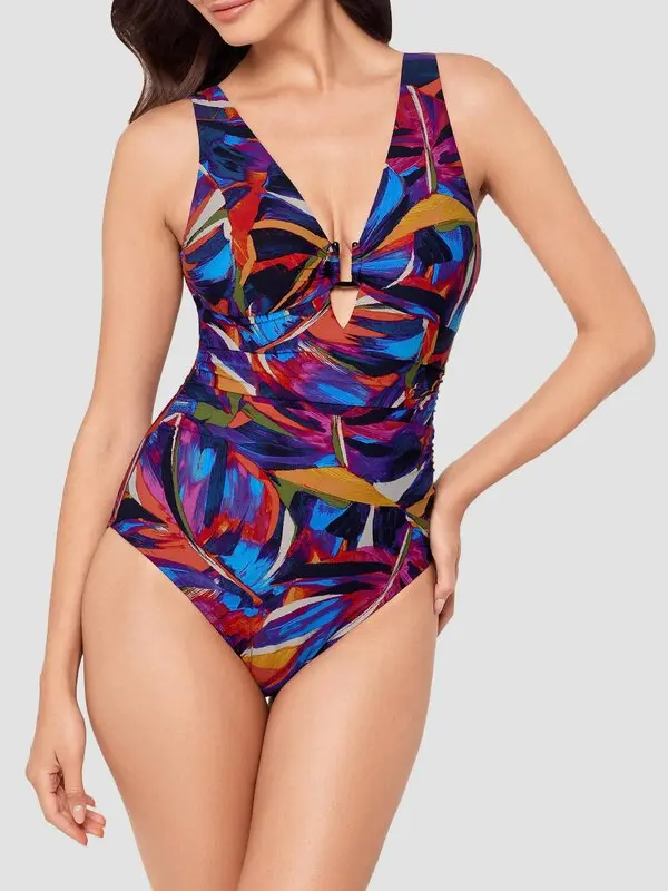 Magicsuit Mariachi Kristi Tropical V-neck One-piece Swimsuit