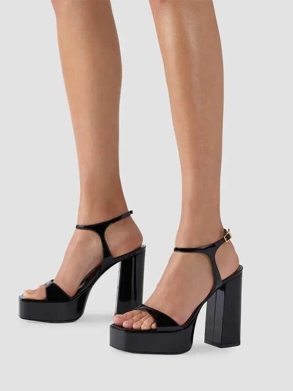 GIUSEPPE ZANOTTI Mya 90mm Patent Leather Platform Sandals
