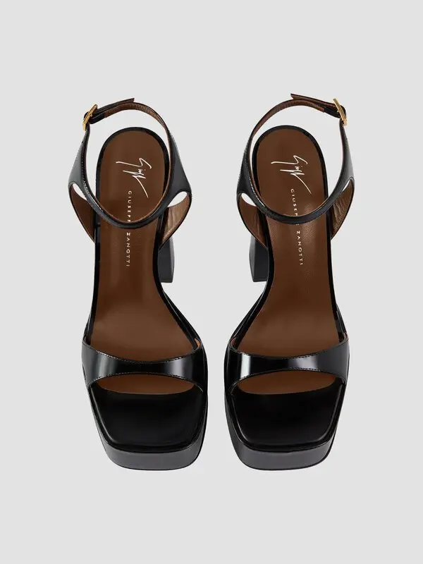 GIUSEPPE ZANOTTI Mya 90mm Patent Leather Platform Sandals