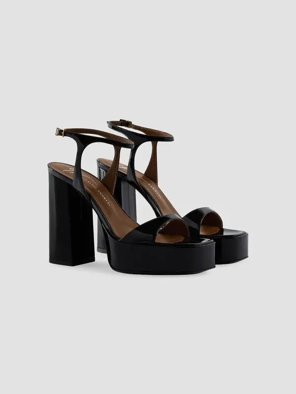 GIUSEPPE ZANOTTI Mya 90mm Patent Leather Platform Sandals
