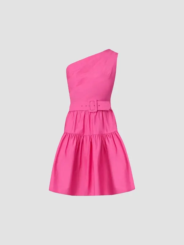 Shoshanna Crawford One-shoulder Belted Mini Dress