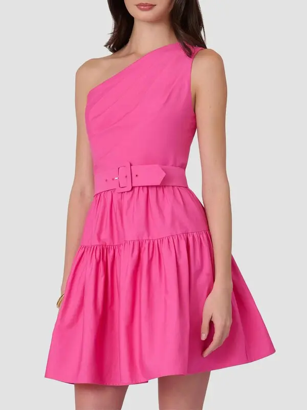 Shoshanna Crawford One-shoulder Belted Mini Dress