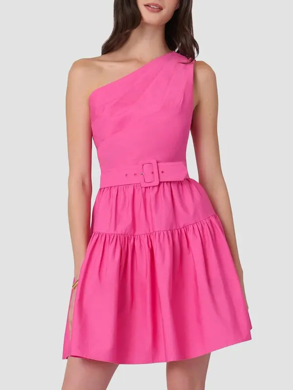 Shoshanna Crawford One-shoulder Belted Mini Dress
