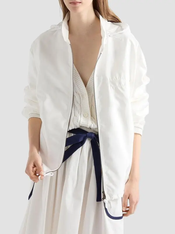 Prada Lightweight Nylon Blouson Jacket - White