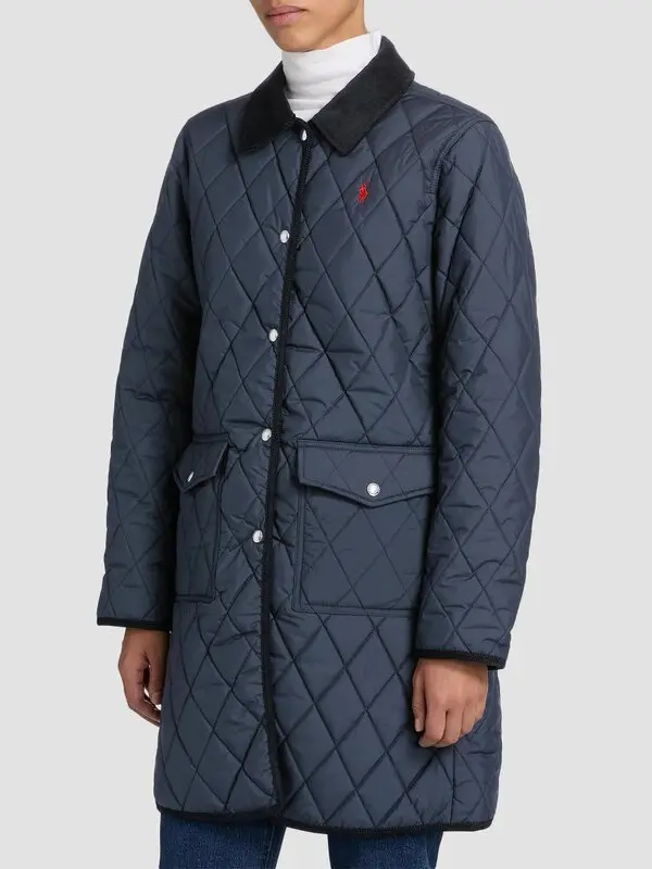 Polo Ralph Lauren Matte Diamond-quilted Barn Jacket - Navy