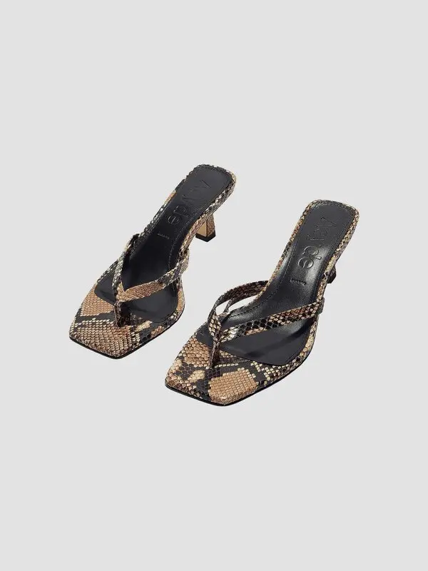 AeydĒ Wilma Snakeskin-embossed Leather Sandals