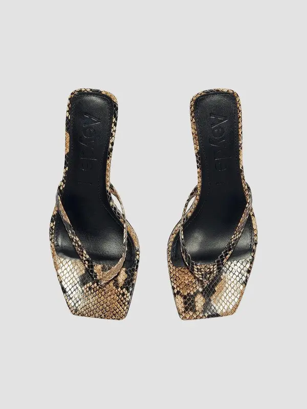 AeydĒ Wilma Snakeskin-embossed Leather Sandals