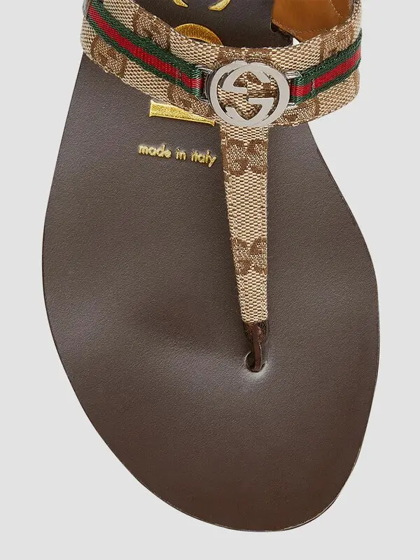 Gucci Kika 10mm Slingback Sandals - Beige Multi