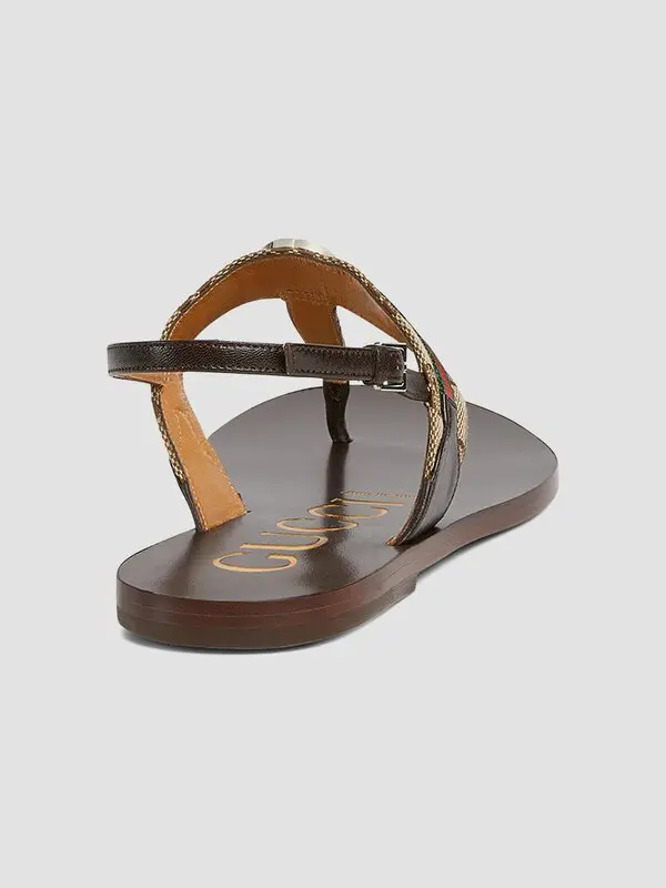 Gucci Kika 10mm Slingback Sandals - Beige Multi