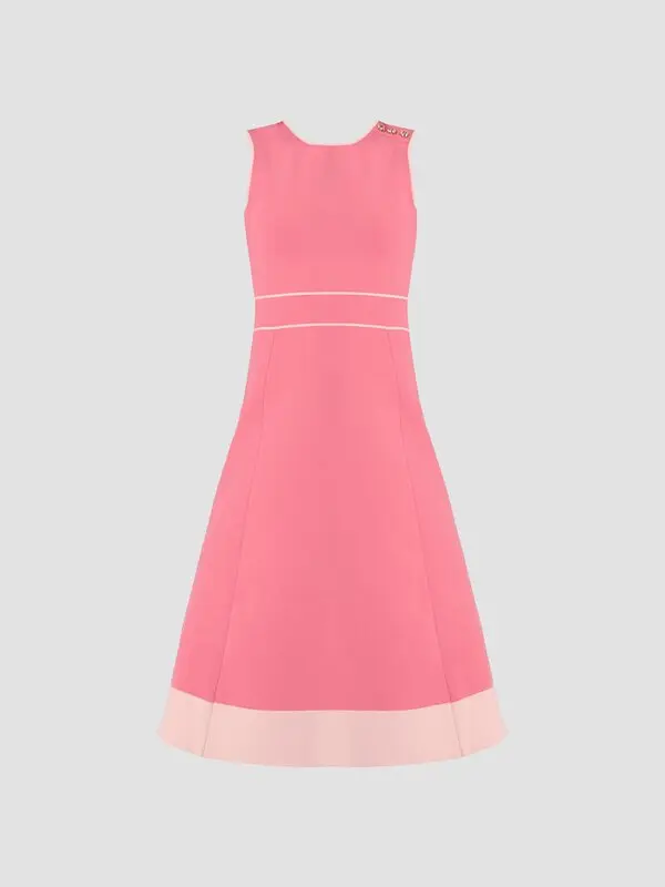 Shoshanna Tiffany Button-shoulder Midi Dress