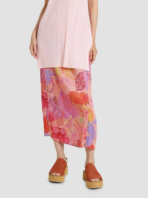 Issey Miyake Foggy Forest Plissé Midi-skirt