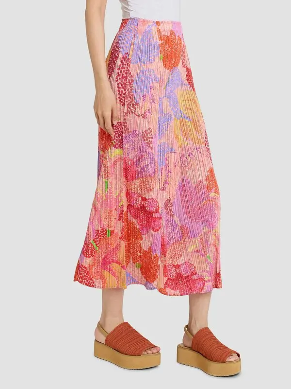 Issey Miyake Foggy Forest Plissé Midi-skirt