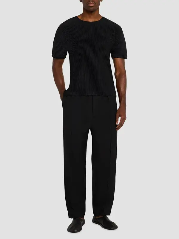 Issey Miyake Pleated Drop-shoulder T-shirt