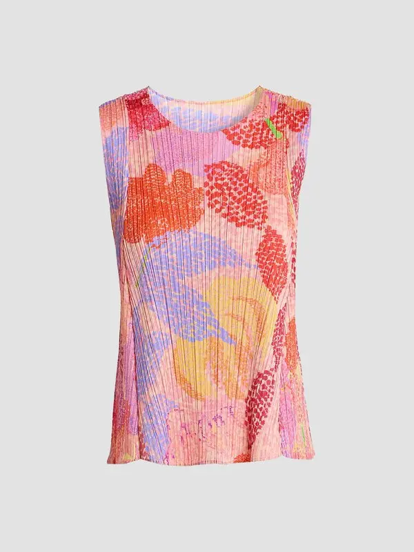 Issey Miyake Foggy Forest Plissé Top - Pink