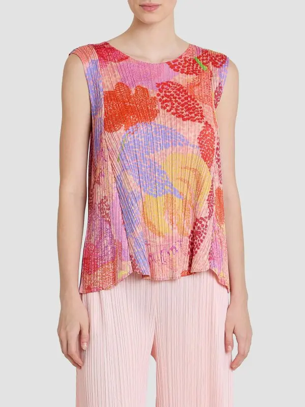 Issey Miyake Foggy Forest Plissé Top