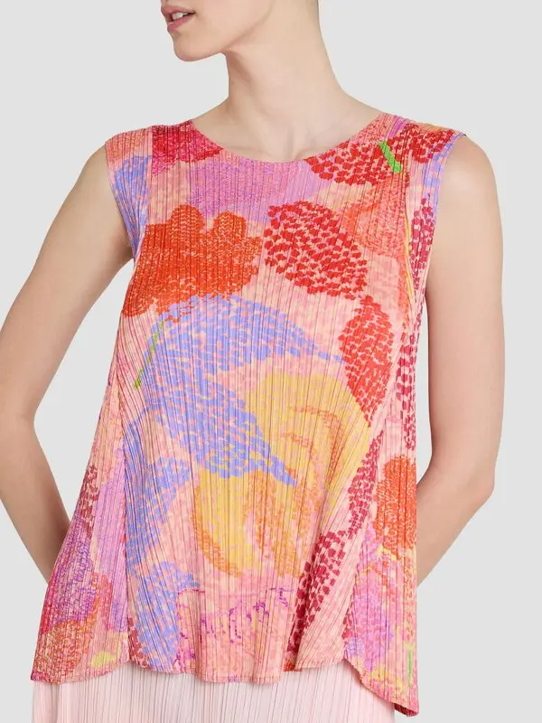 Issey Miyake Foggy Forest Plissé Top