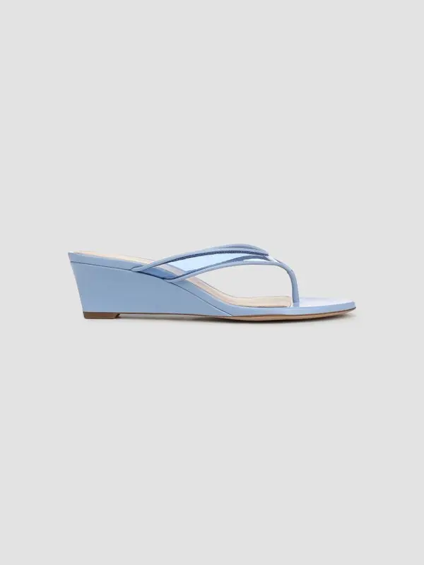 Veronica Beard Clea 45mm Suede Wedge Sandals - Blue Jay