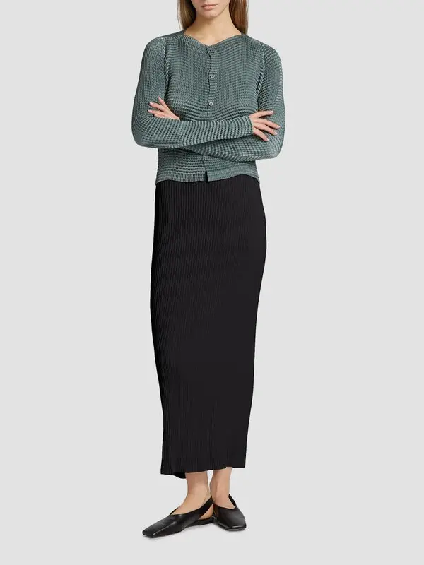 Issey Miyake Hatching Pleats Maxi Skirt