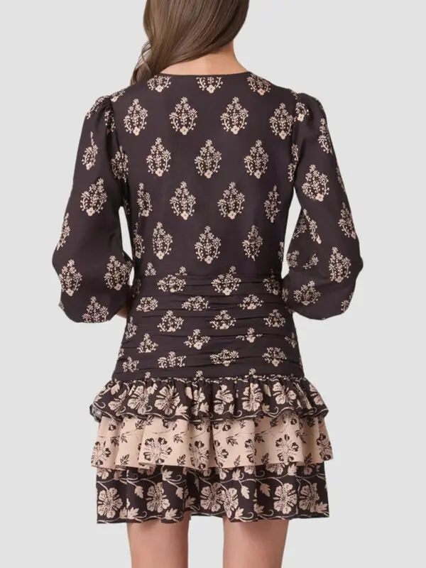 Shoshanna Janelle Printed Ruffle Mini Dress