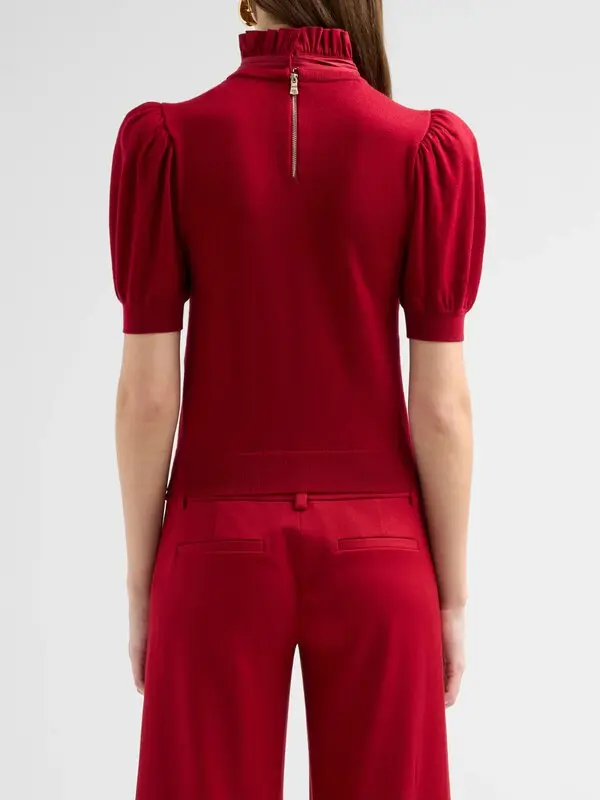 Alice + Olivia Chase Puff Sleeve Tie Sweater