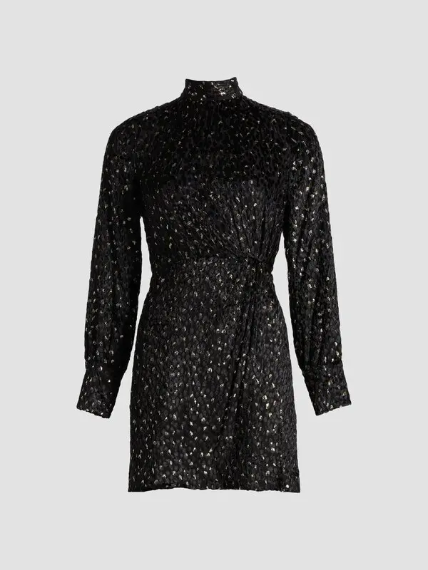 Simkhai Daphne Velvet & Metallic Clip-dot Minidress