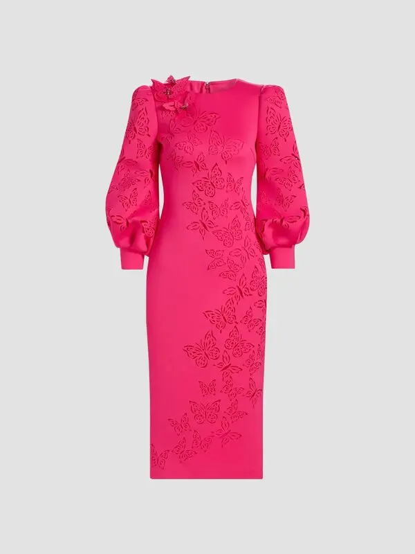 Badgley Mischka Butterfly Scuba Cocktail Dress