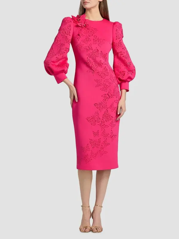 Badgley Mischka Butterfly Scuba Cocktail Dress