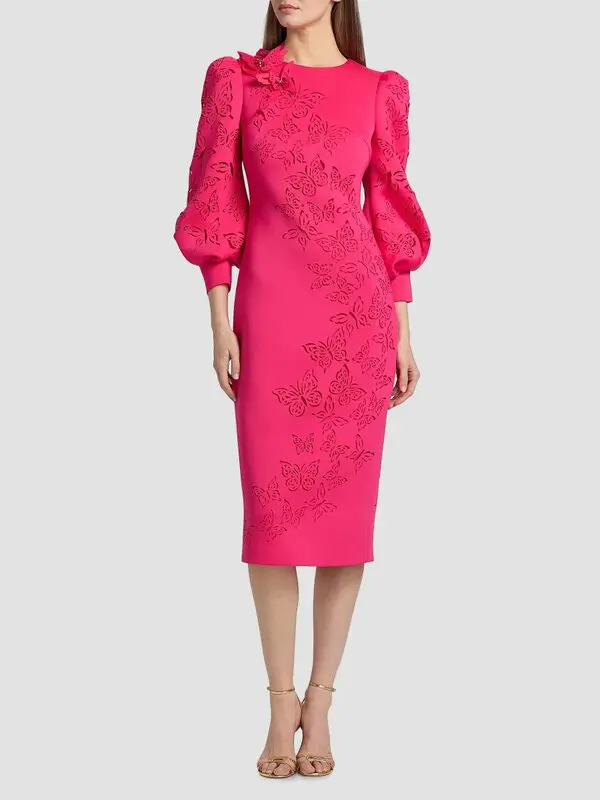 Badgley Mischka Butterfly Scuba Cocktail Dress