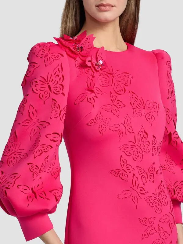 Badgley Mischka Butterfly Scuba Cocktail Dress
