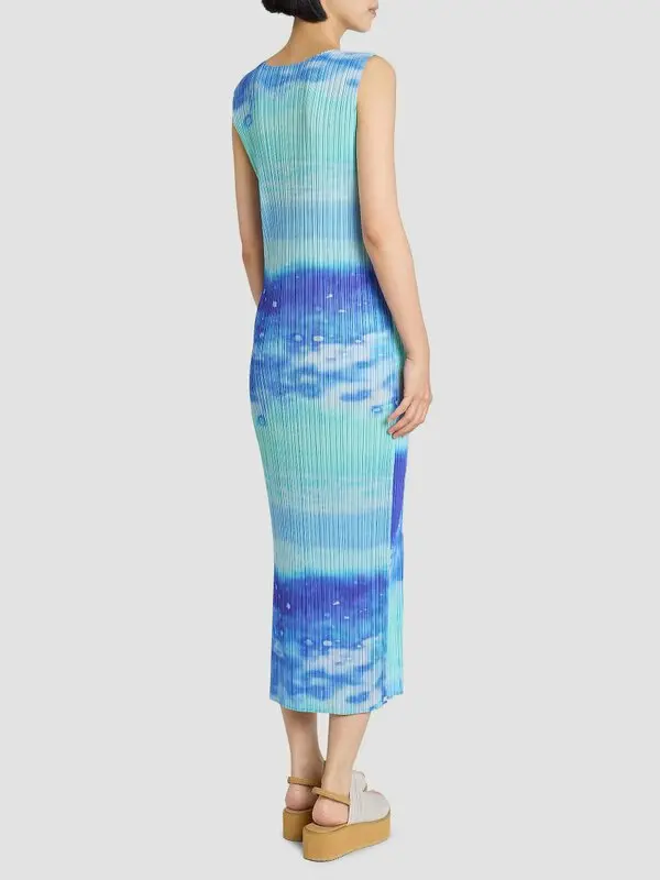 Issey Miyake Sea Bubble Plissé Midi-dress - Blue