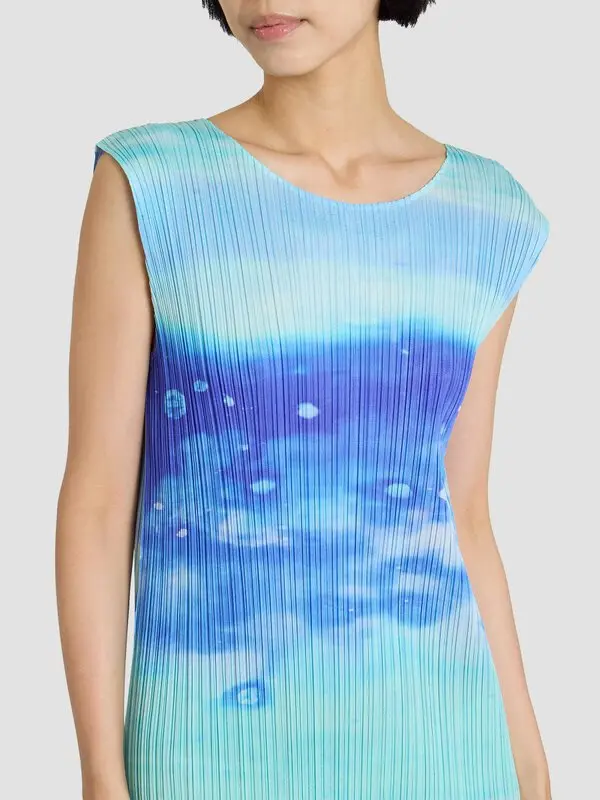 Issey Miyake Sea Bubble Plissé Midi-dress - Blue