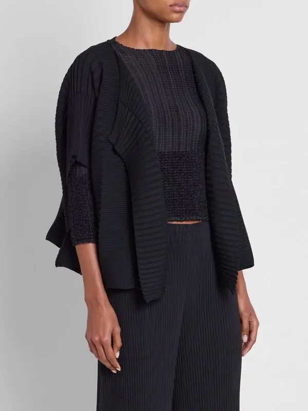 Issey Miyake Ribbed Open-front Cardigan