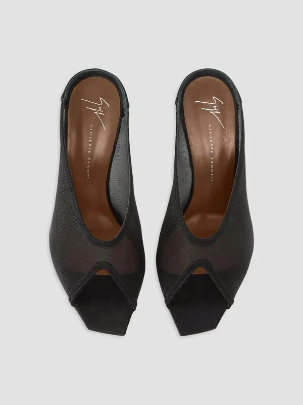 GIUSEPPE ZANOTTI Brivido 105mm Mesh Mules - Nero