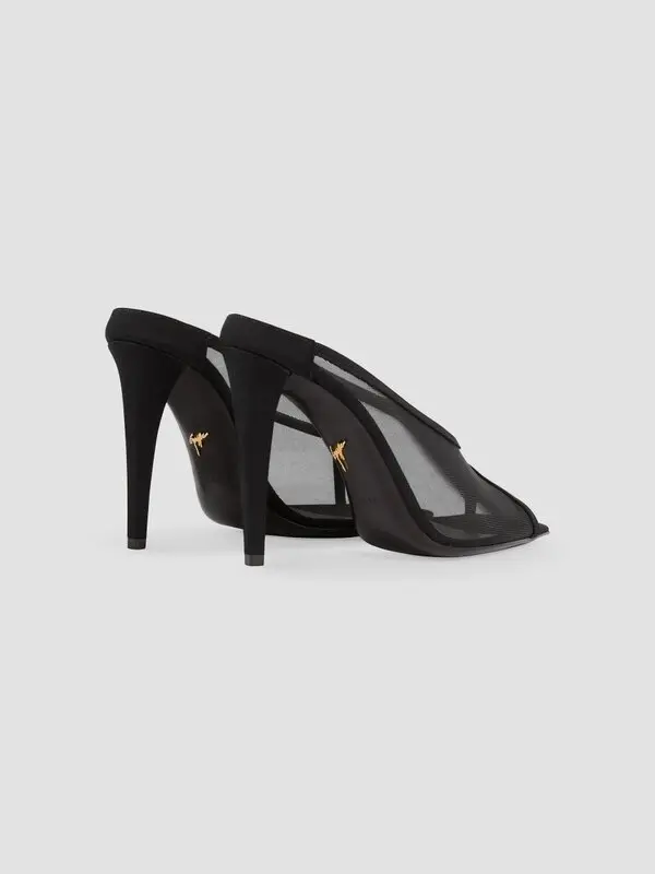 GIUSEPPE ZANOTTI Brivido 105mm Mesh Mules - Nero