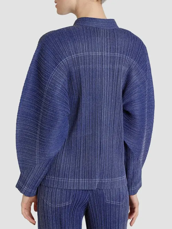 Issey Miyake Denim-look Plissé Jacket