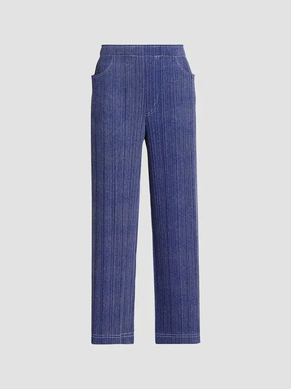 Issey Miyake Denim-look Plissé Pants