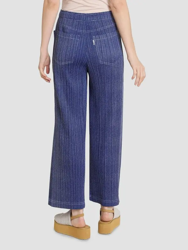 Issey Miyake Denim-look Plissé Pants