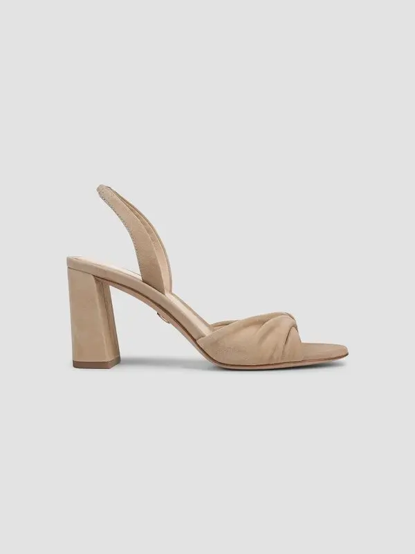Veronica Beard Tullia 75mm Suede Slingback Block-heel Sandals - Sand
