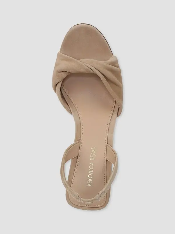Veronica Beard Tullia 75mm Suede Slingback Block-heel Sandals - Sand