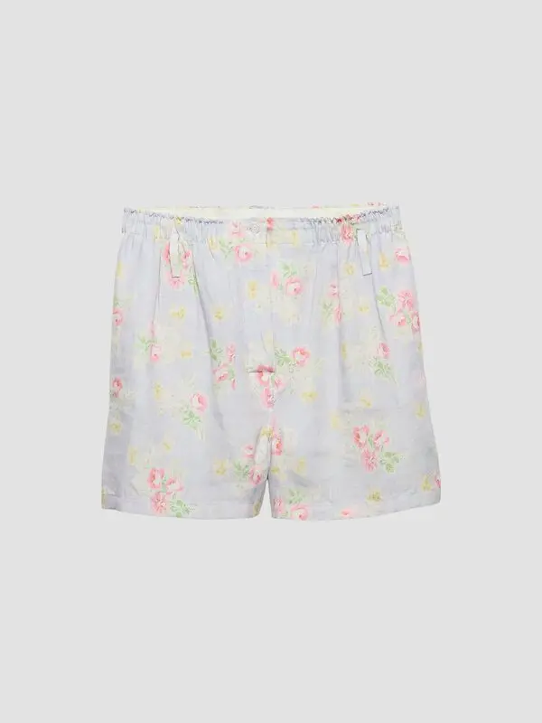 Prada Floral Print Old Linen Shorts