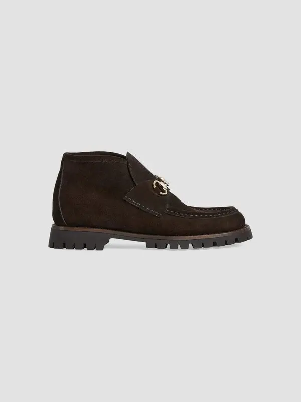 Gucci Sylke Suede Booties - Coffee