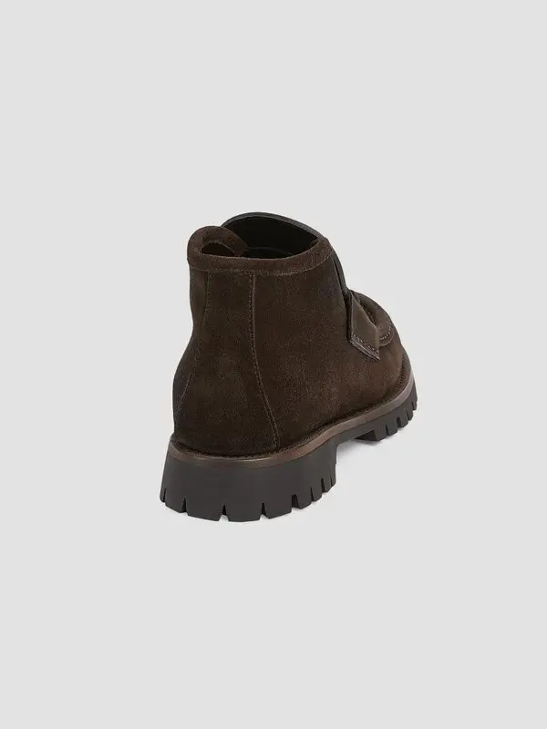 Gucci Sylke Suede Booties - Coffee