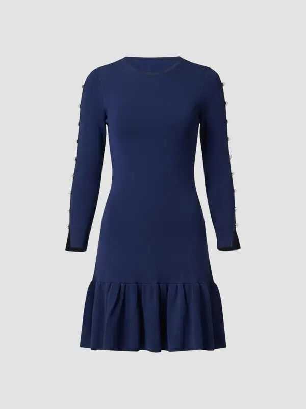 Shoshanna Jace Embellished Slit-sleeve Mini Dress