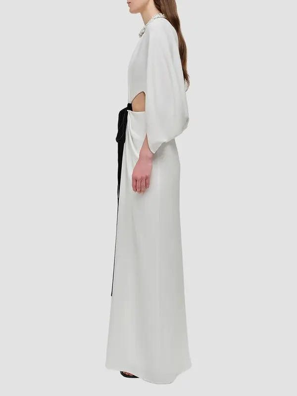 Simkhai Annette Tie-waist Cape Gown