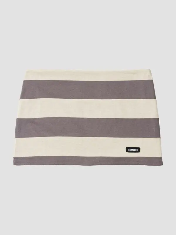 Miu Miu Striped Jersey Mini-skirt - Beige Multi