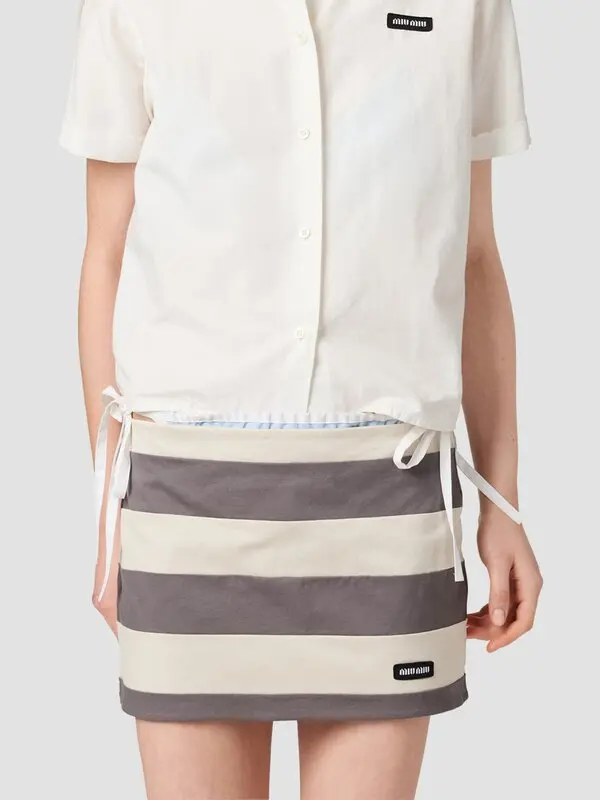 Miu Miu Striped Jersey Mini-skirt