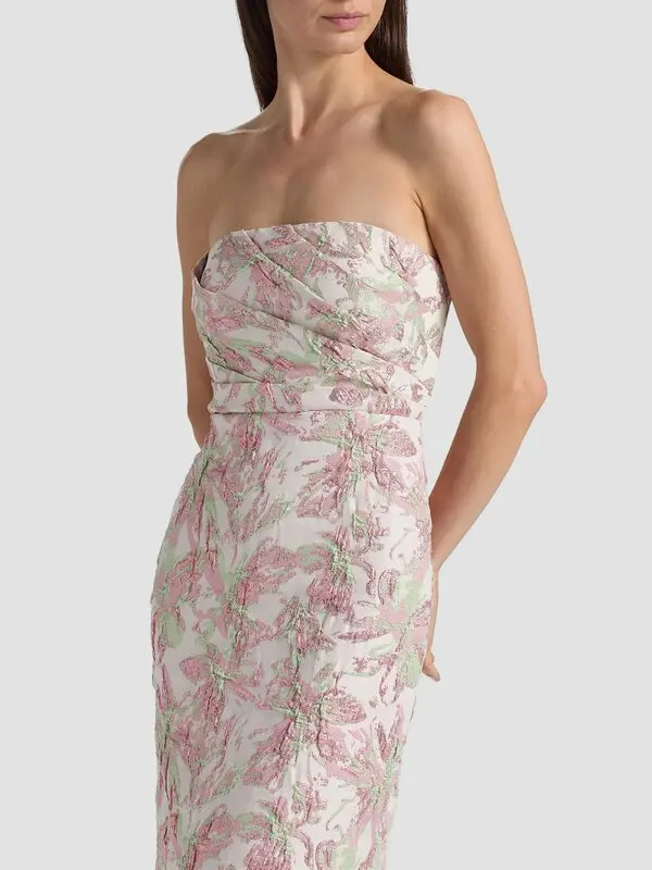 Badgley Mischka Floral Jacquard Gown