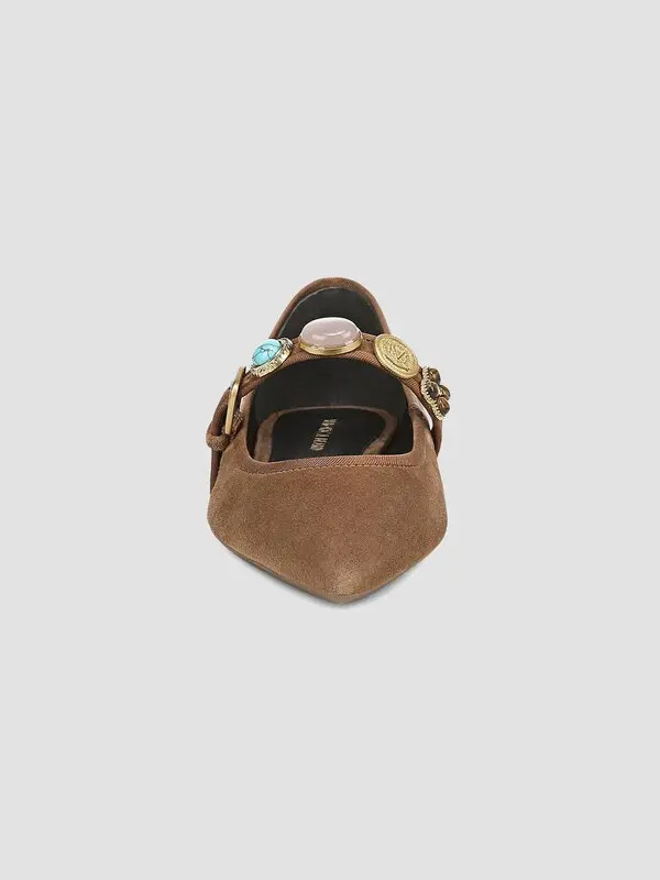Veronica Beard Selene Charms Suede Ballerina Flats