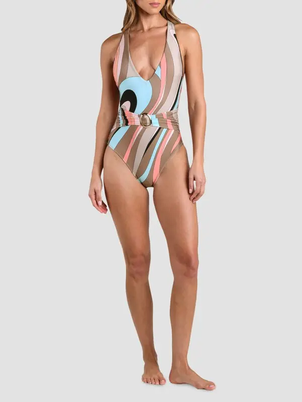 L'Agence Abstract Swirl Lisa One-piece Swimsuit - Multi