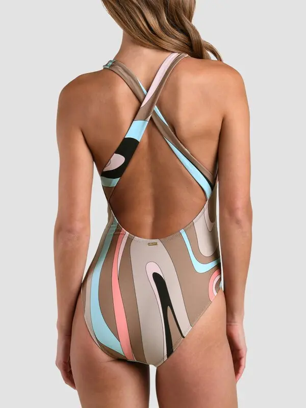L'Agence Abstract Swirl Lisa One-piece Swimsuit - Multi
